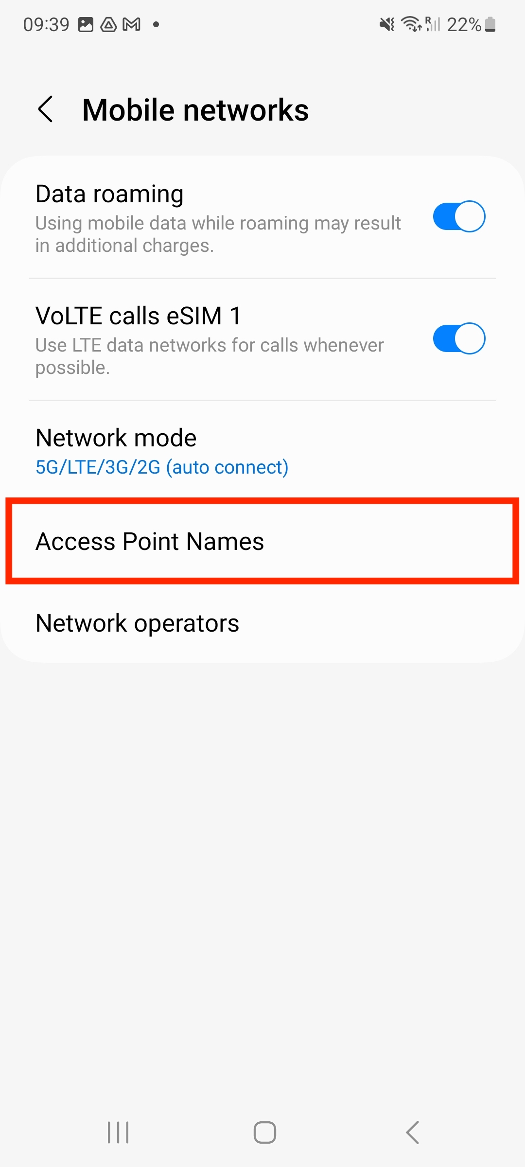 Set up an APN on Samsung Devices – Lufthansa eSIM